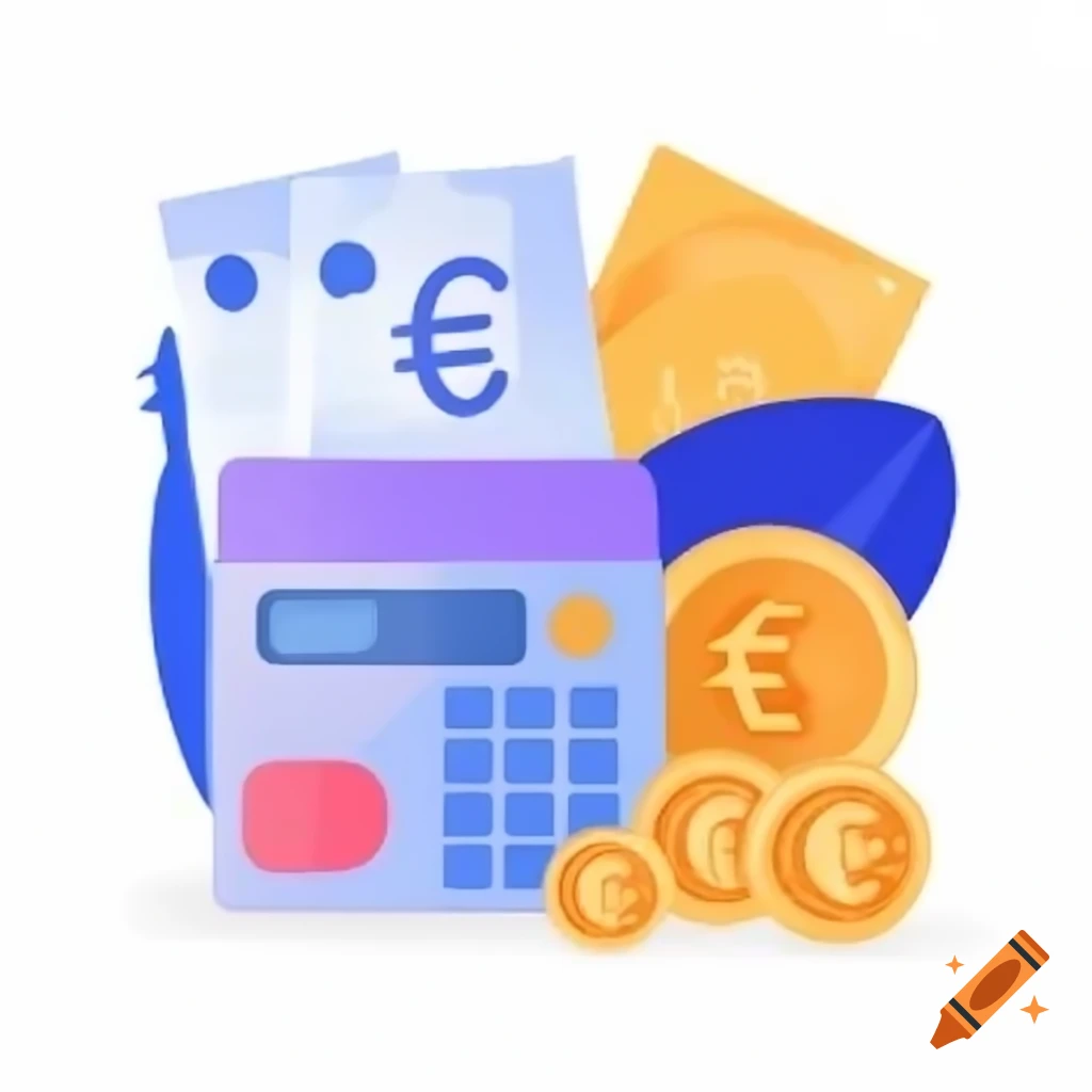 Stylized graphic of euro currency and currency exchange in 4:3 format ...