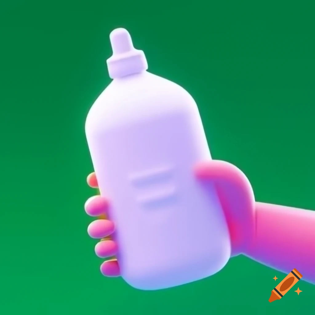 2D graphic animation of white plastic bottle labeled 'GEL' held by a ...