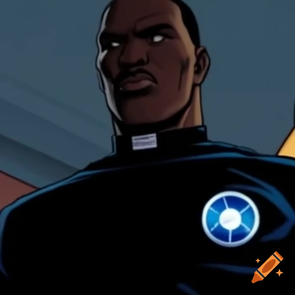 Black man in Christian priest uniform styled as Blue Lantern Corps ...