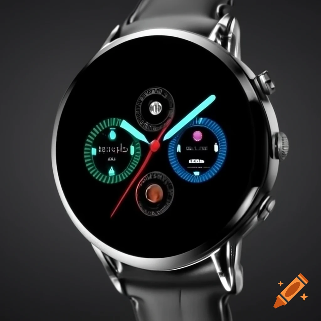 Designer smartwatch with ceramic case and leather band featuring ...