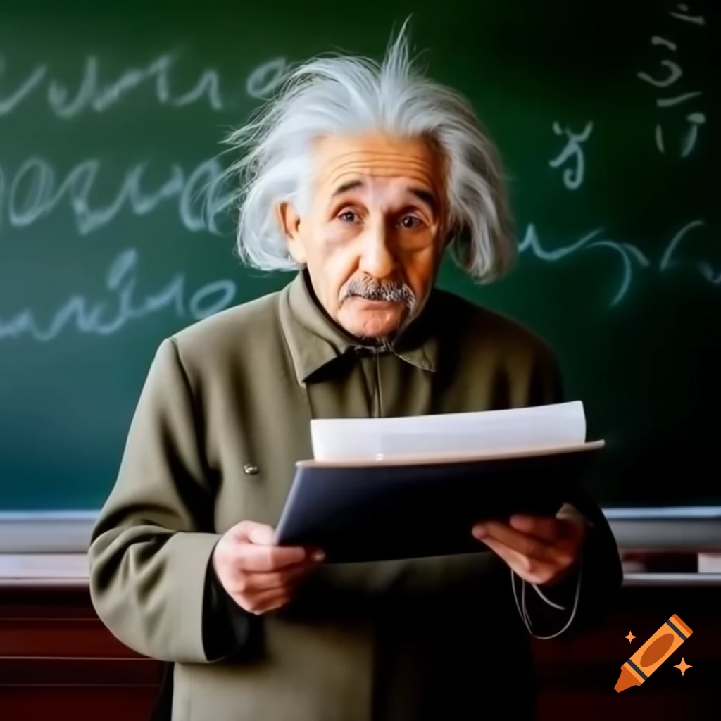 Creative depiction of Albert Einstein without chalkboard, showcasing genius on Craiyon
