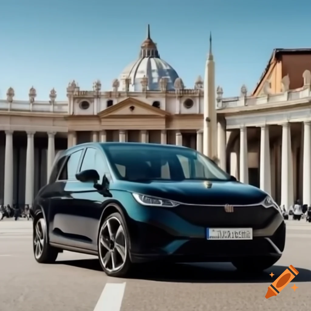 Futuristic design of official Pope's car in Vatican City on Craiyon
