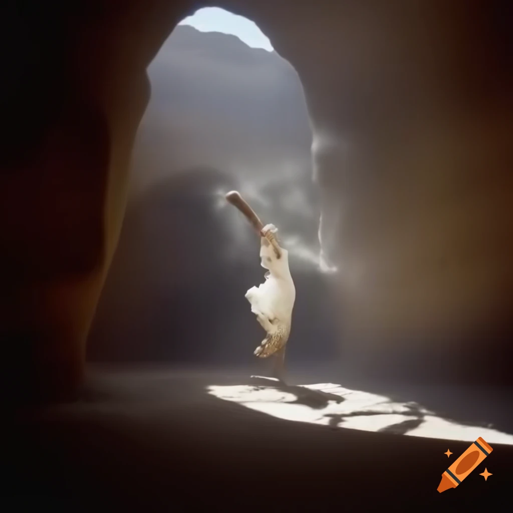 Woman dancing with dust in the desert featuring hidden demon faces in ...