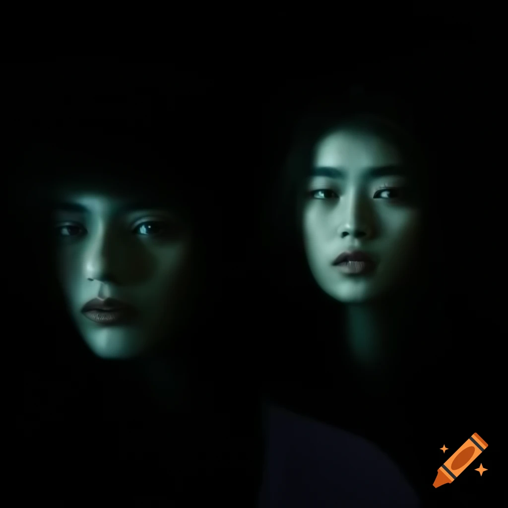 Dark psychology art with two individuals in conversation, one copying ...