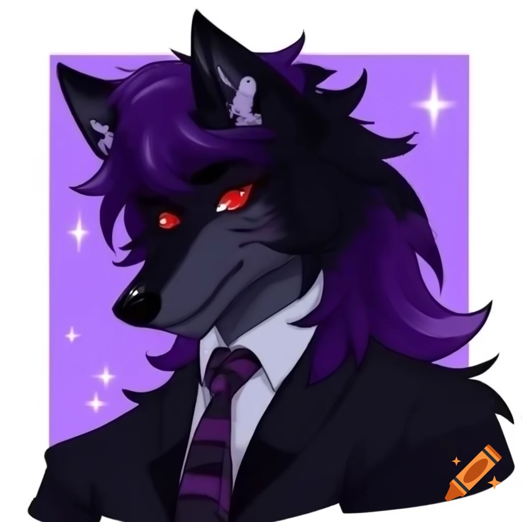 Anthro celestial wolf inspired by Odin with starry mohawk and suit on ...