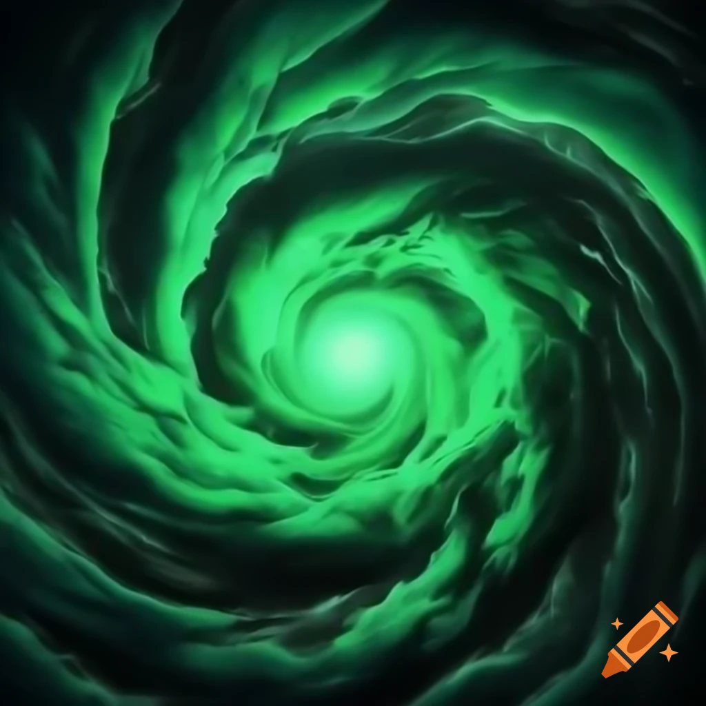 Dark green and black tornado vortex featuring Japanese Matrix ...