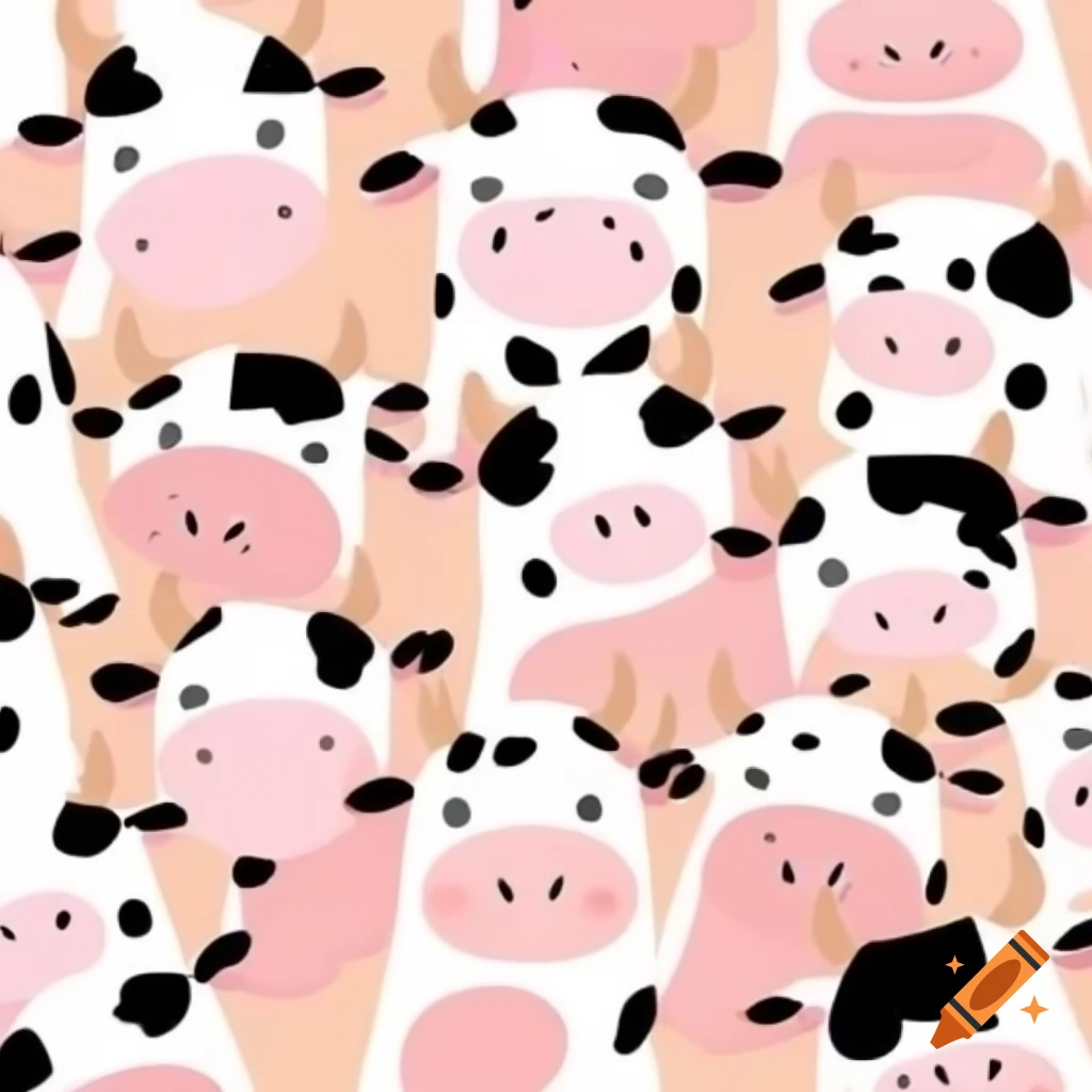 Whimsical cartoon illustration of cheerfully designed overlapping cows ...