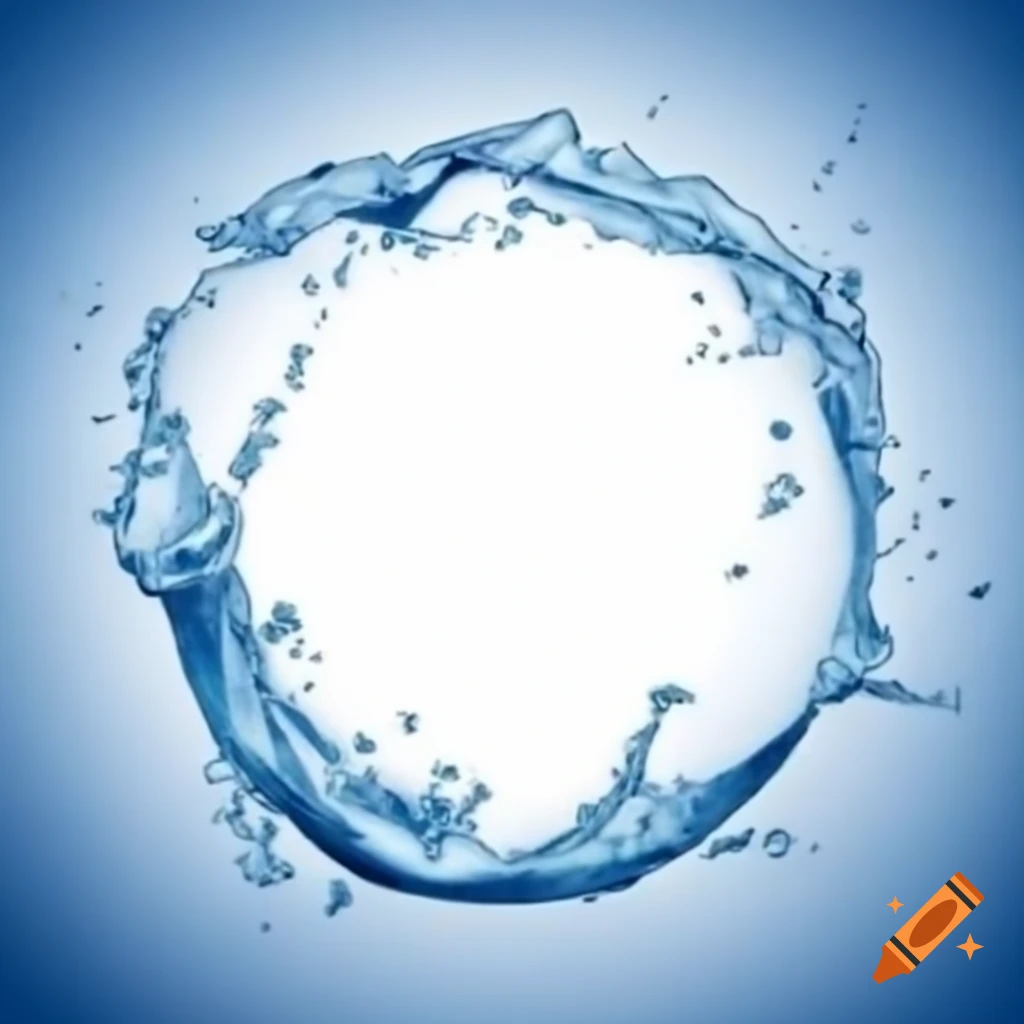 Circle-shaped water splash creating a ripple effect on Craiyon