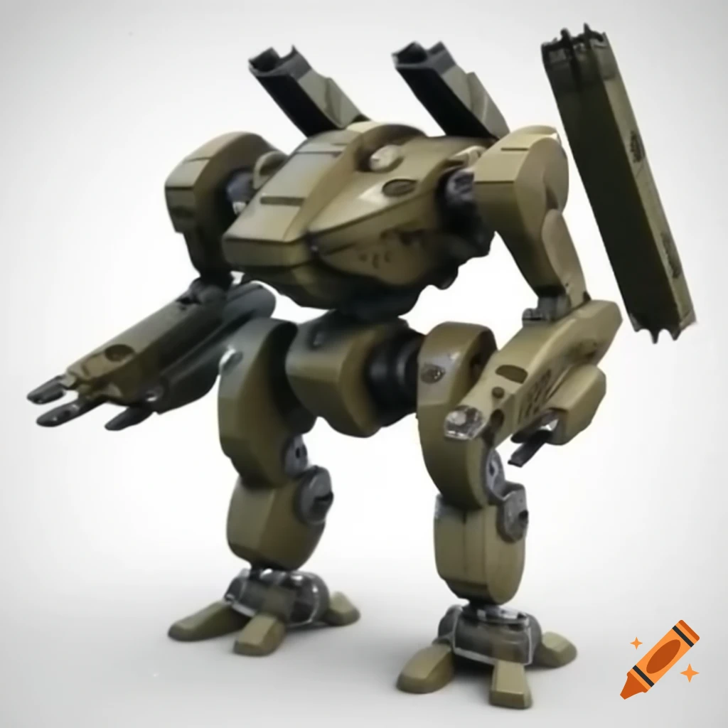 Symmetrical bipedal recon battle mech with angular and curved designs ...