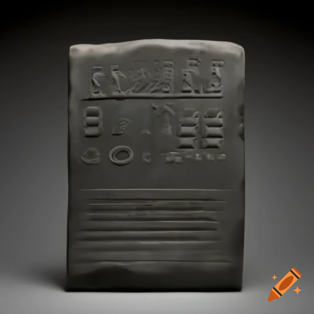 Ancient Roman stone slab with engraved Latin inscription in anthracite ...