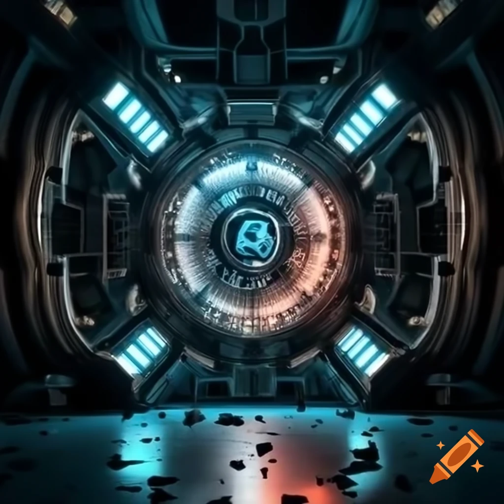 Futuristic science fiction logo with alien-inspired metallic design on ...