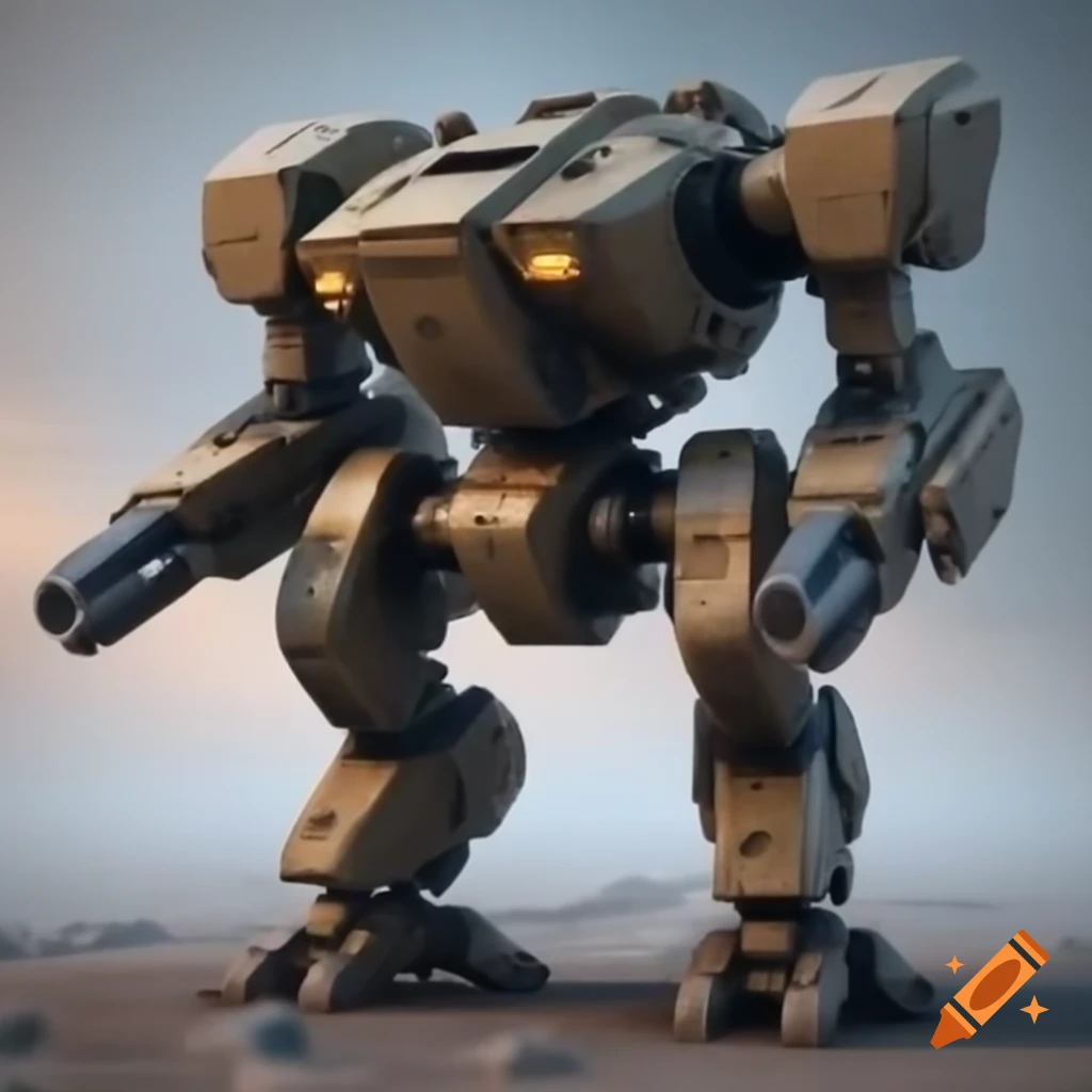 Agile bipedal recon battle mech with angular and curved designs on Craiyon