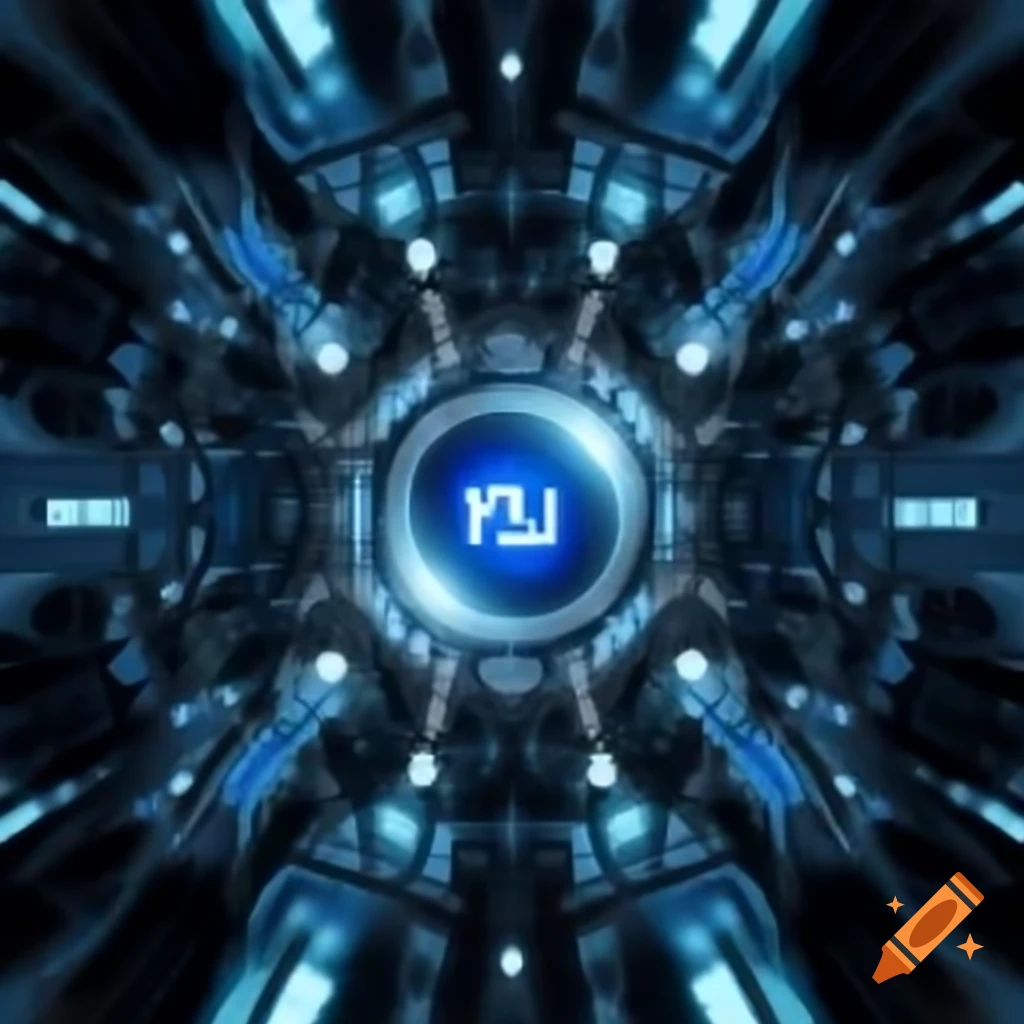 Futuristic science fiction logo with alien-inspired metallic design on ...