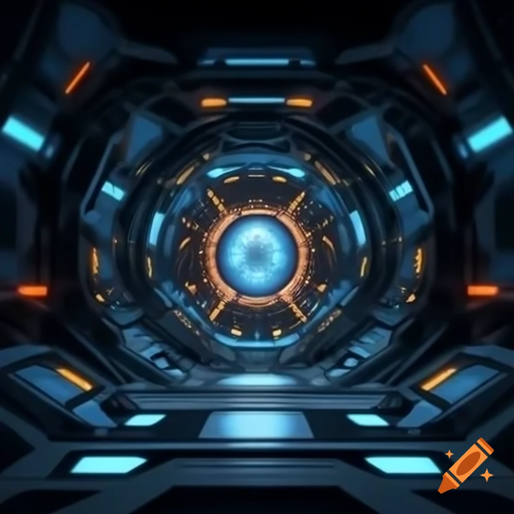 Futuristic science fiction logo with alien-inspired metallic design on ...