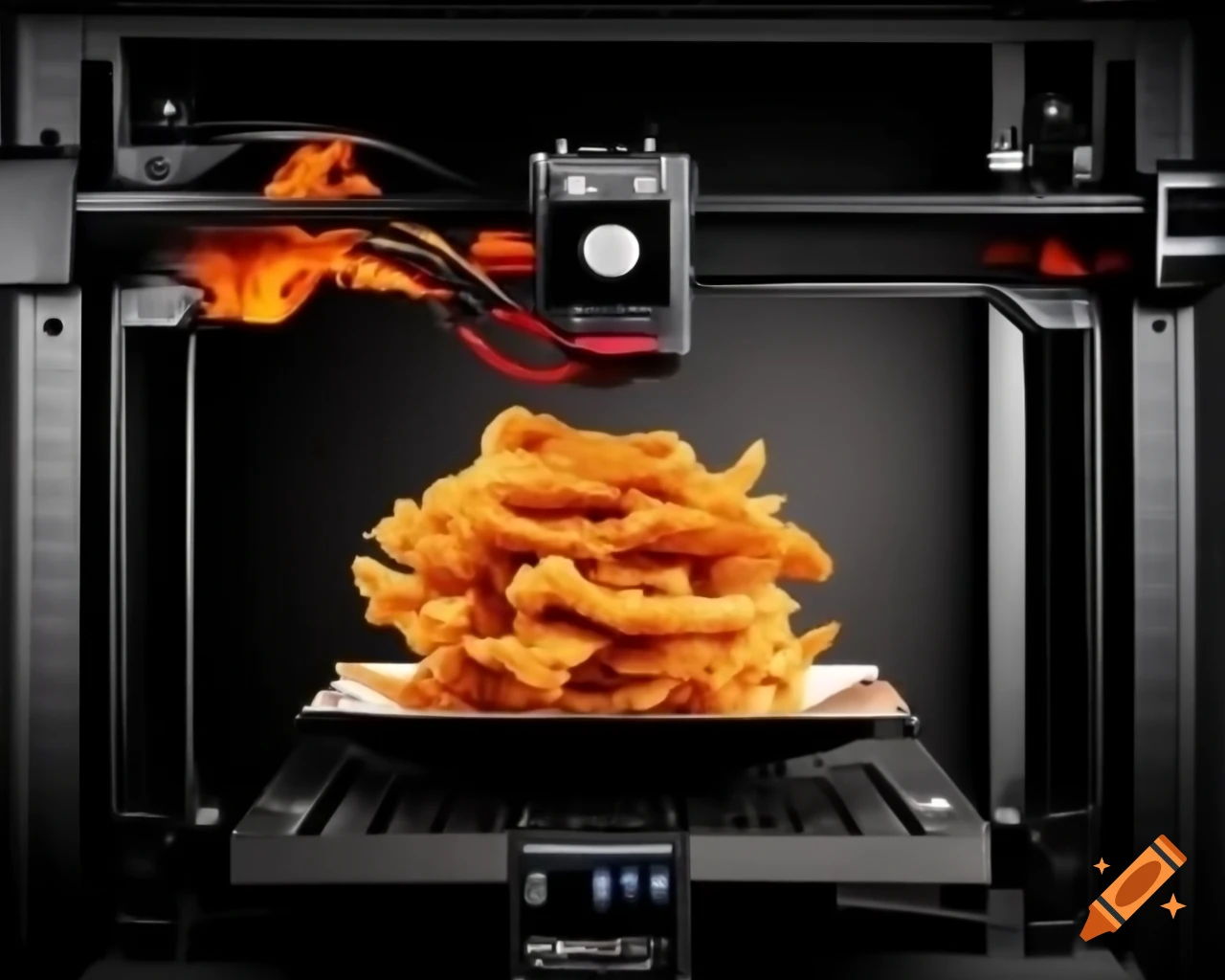 Humorous advertisement featuring a 3D printer on fire branded Weedo3D ...