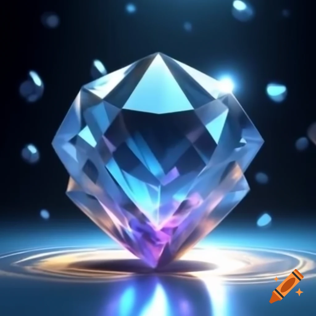 Pentagonal crystal hovering with a soft mystical glow on Craiyon