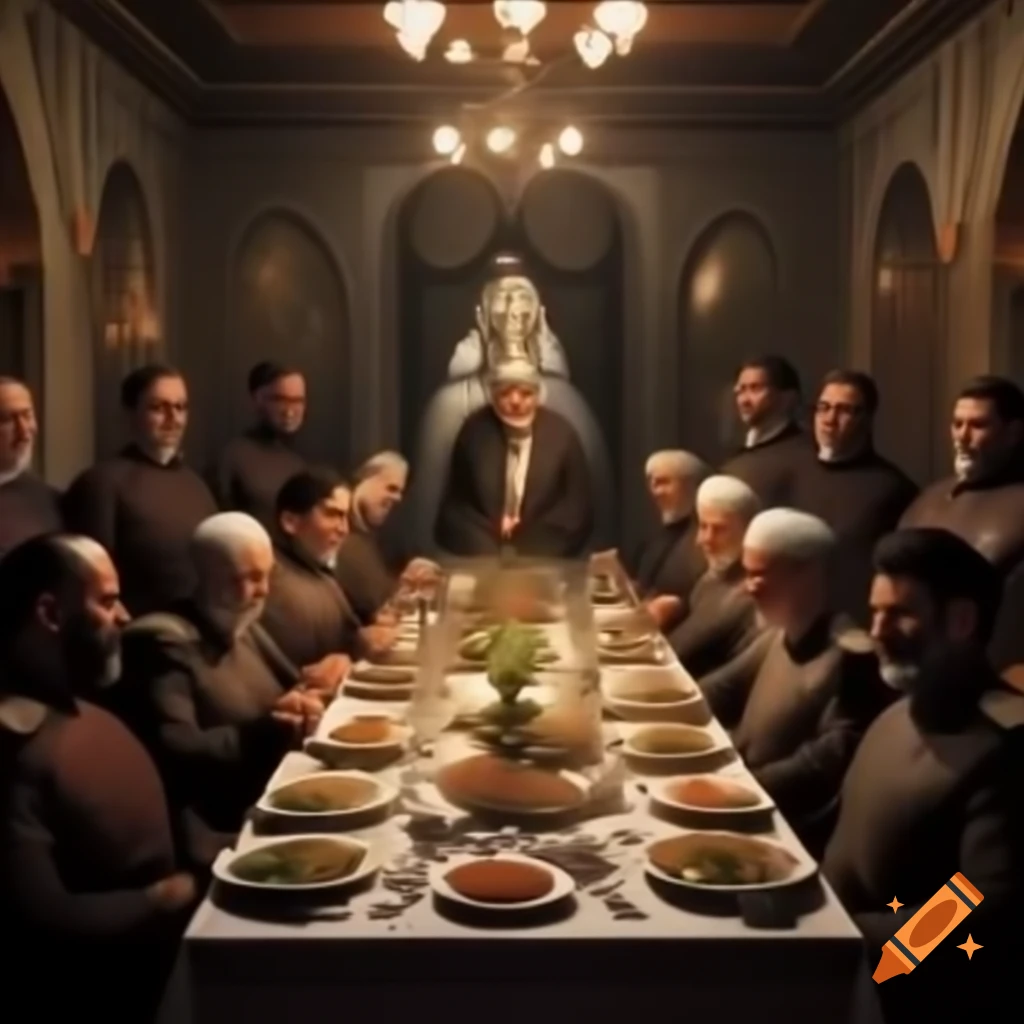 Realistic depiction of The Last Supper featuring Khamenei and his ...