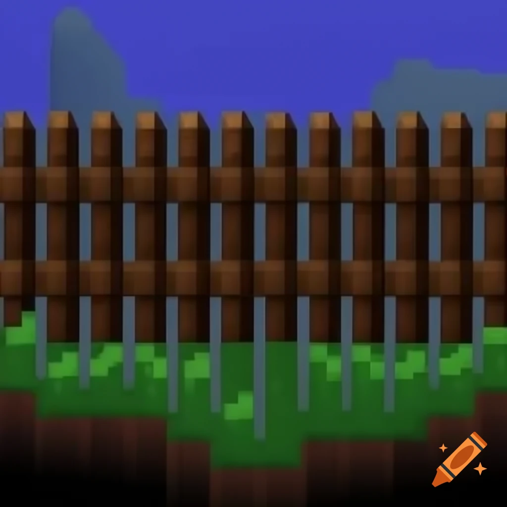 Pixel art of a medieval wooden fence, 16x16 pixels on Craiyon