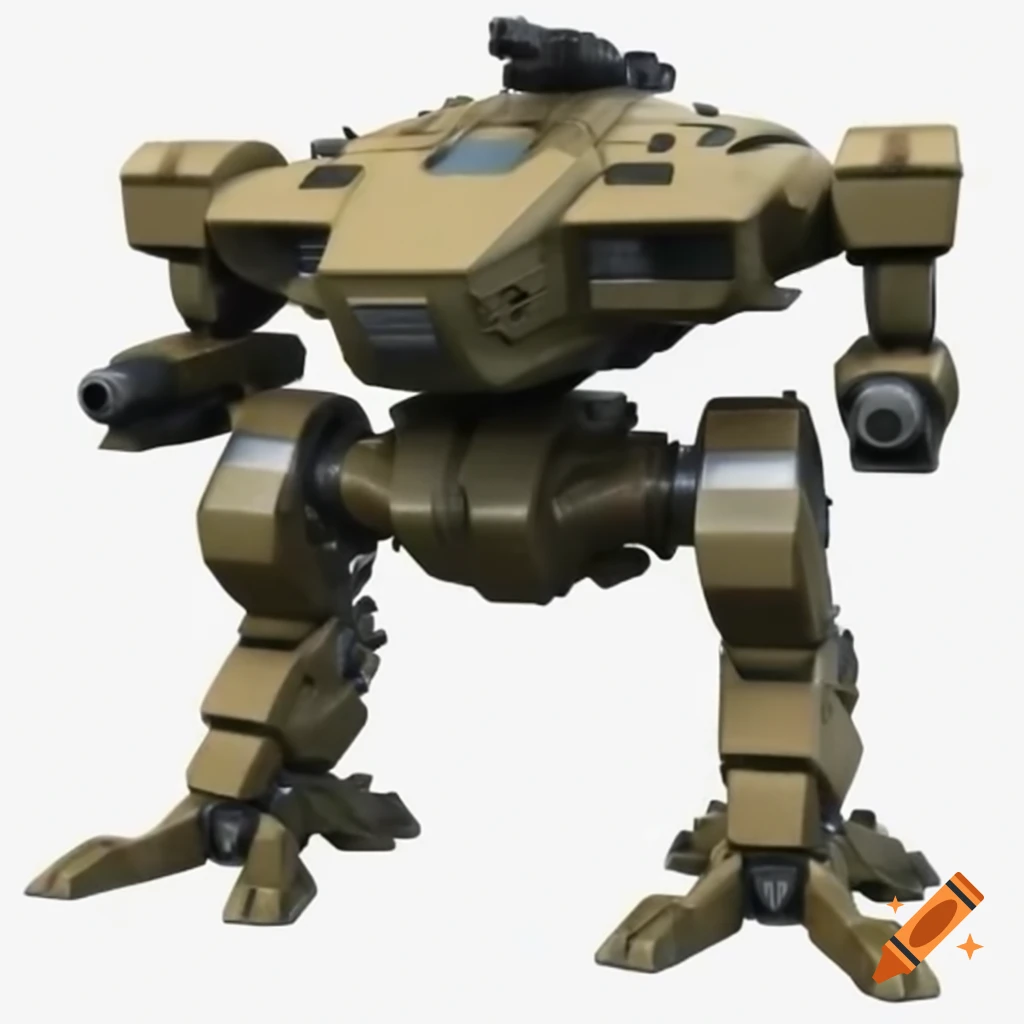 Symmetrical bipedal recon battle mech design with angular and curved ...