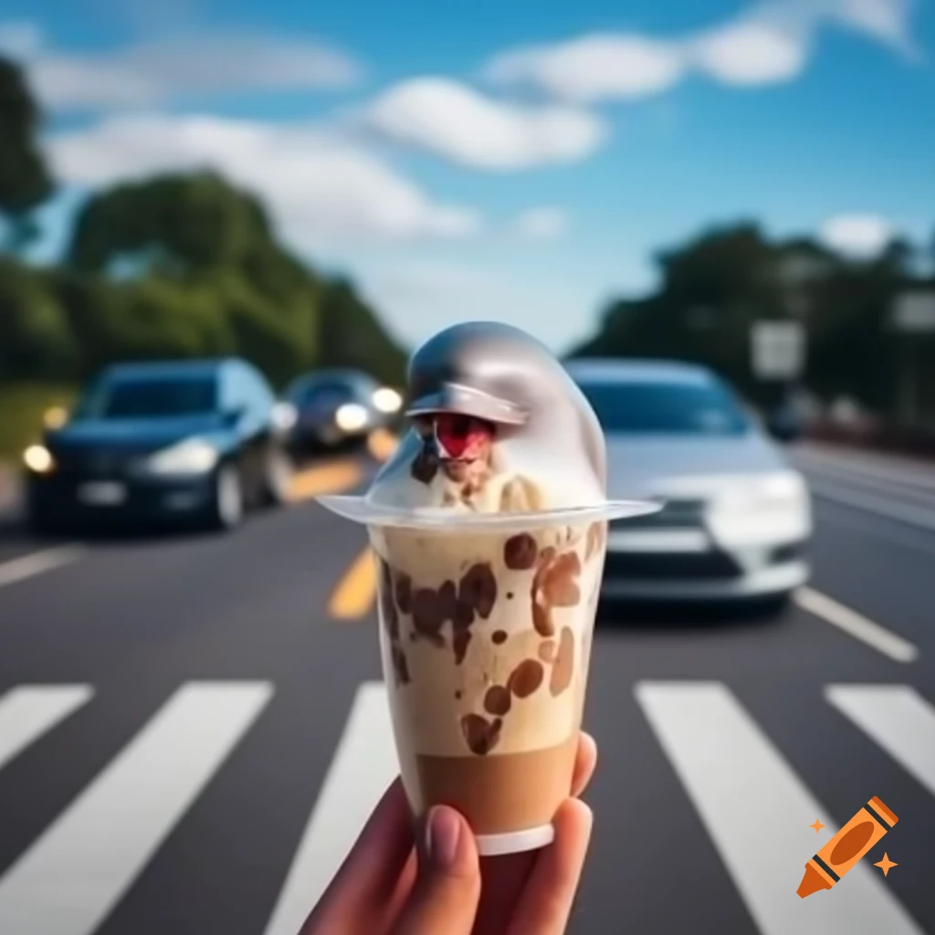 Dolphin crossing road with chocolate milkshakes amidst self-driving ...