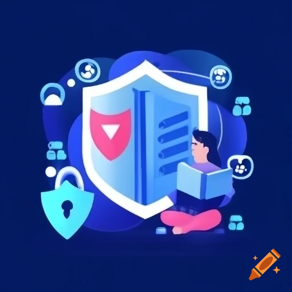 Cybersecurity awareness concept with person studying, digital codes ...