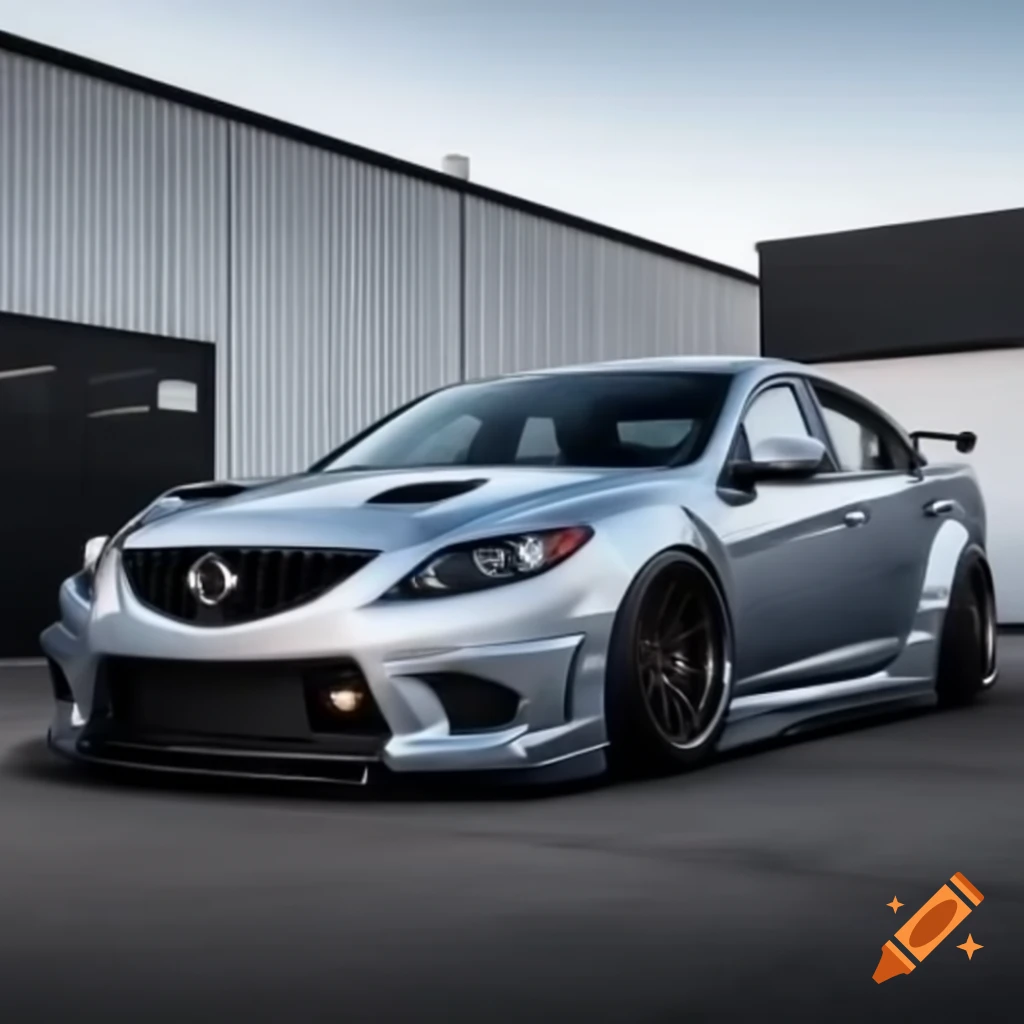 Stylish silver 2012 Mazda 6 sedan with JDM-style body kit and ...