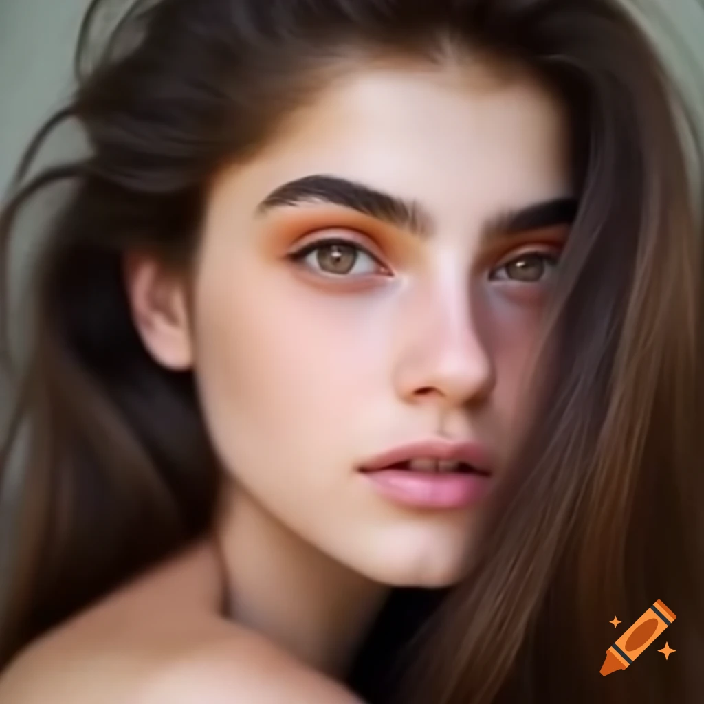 Stunning Greek young adult female with fair skin and brunette hair on ...