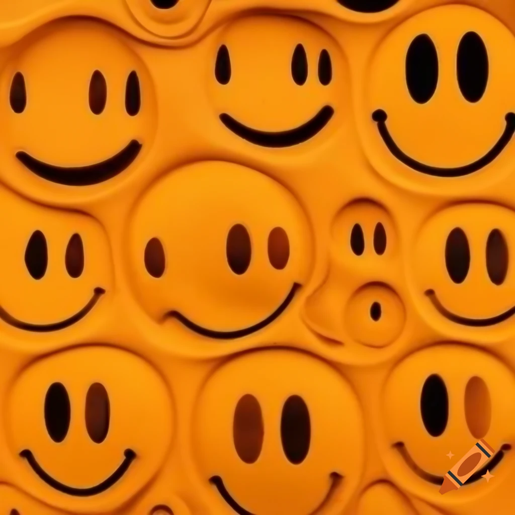 Slimy wall texture with random smiley faces on Craiyon