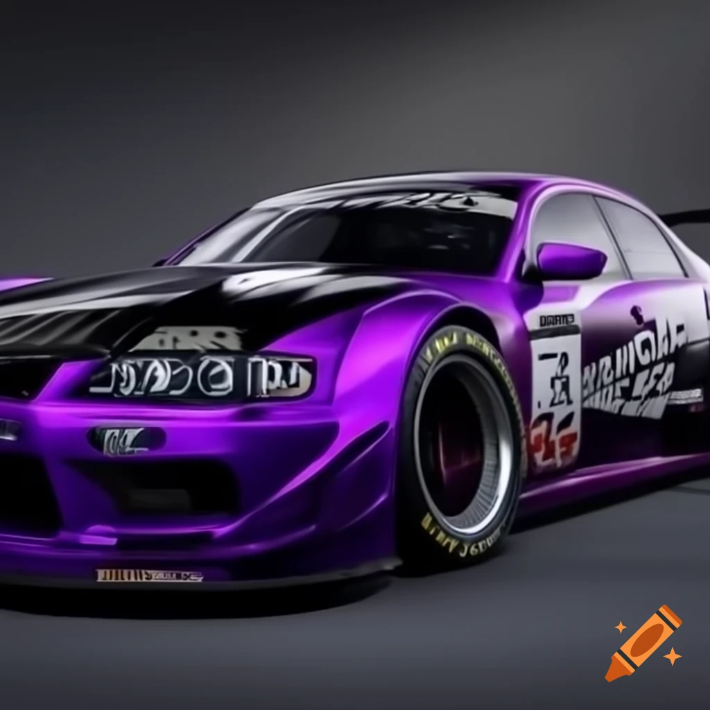 Timeless racing car design with purple and white livery for everyday ...