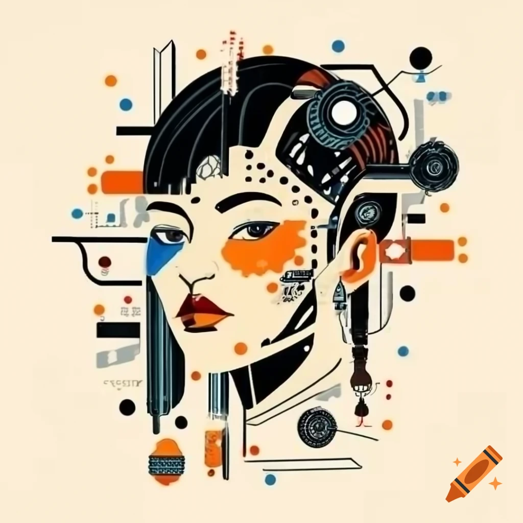 Colorful space warrior in scrap metal gear with goggles, oil paint ...