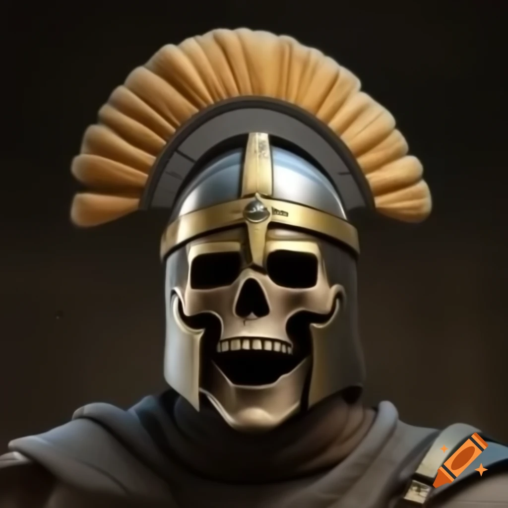 Comic-style logo of a Roman Centurion helmet with historical design ...