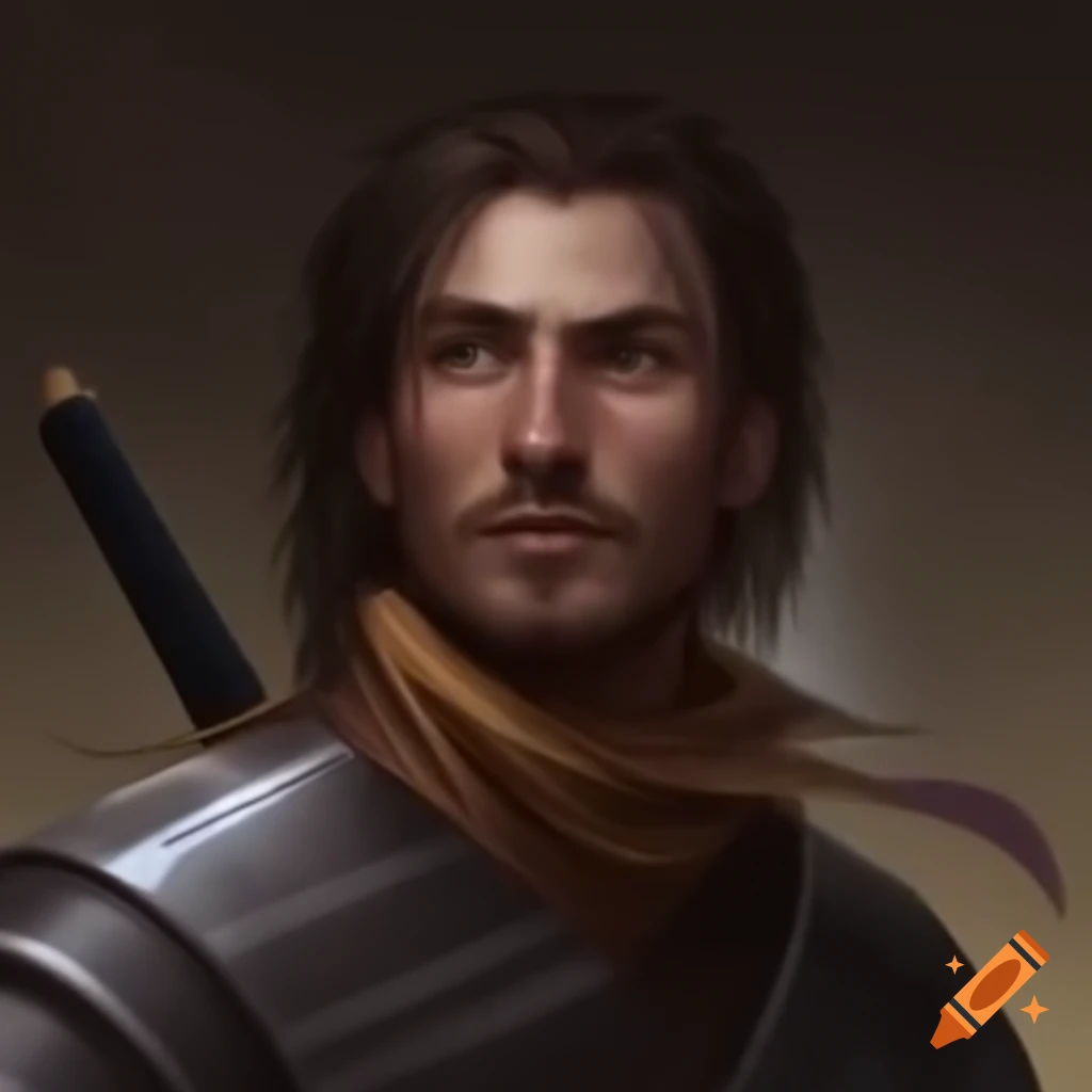 Proud fencing master with matted hair holding a sword on Craiyon