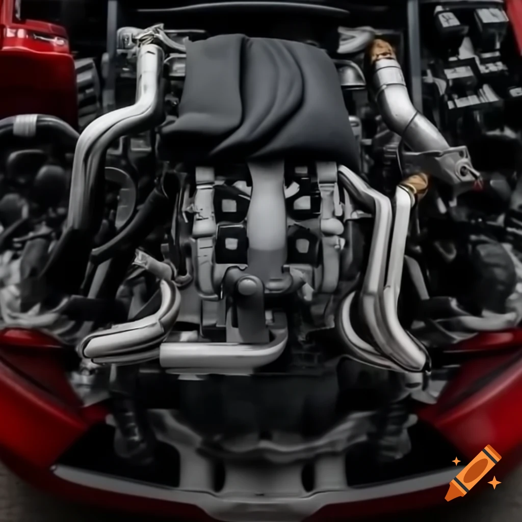 Pile of car engines, exhausts, and various car parts stacked together ...