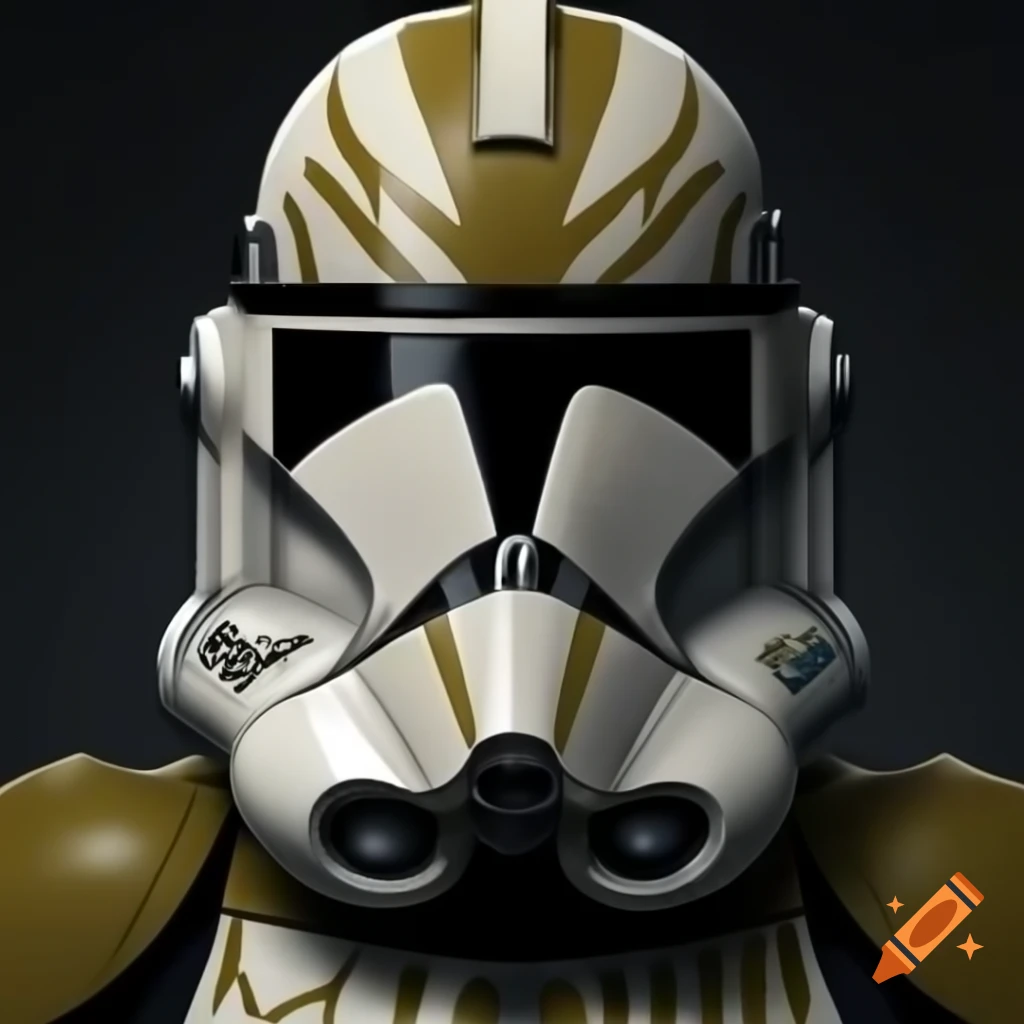 Illustration of ARC Clone Trooper 'Hound-09' with battle-worn helmet ...
