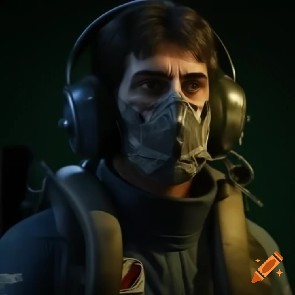 Spanish F1 pilot navigating through a zombie apocalypse setting on Craiyon