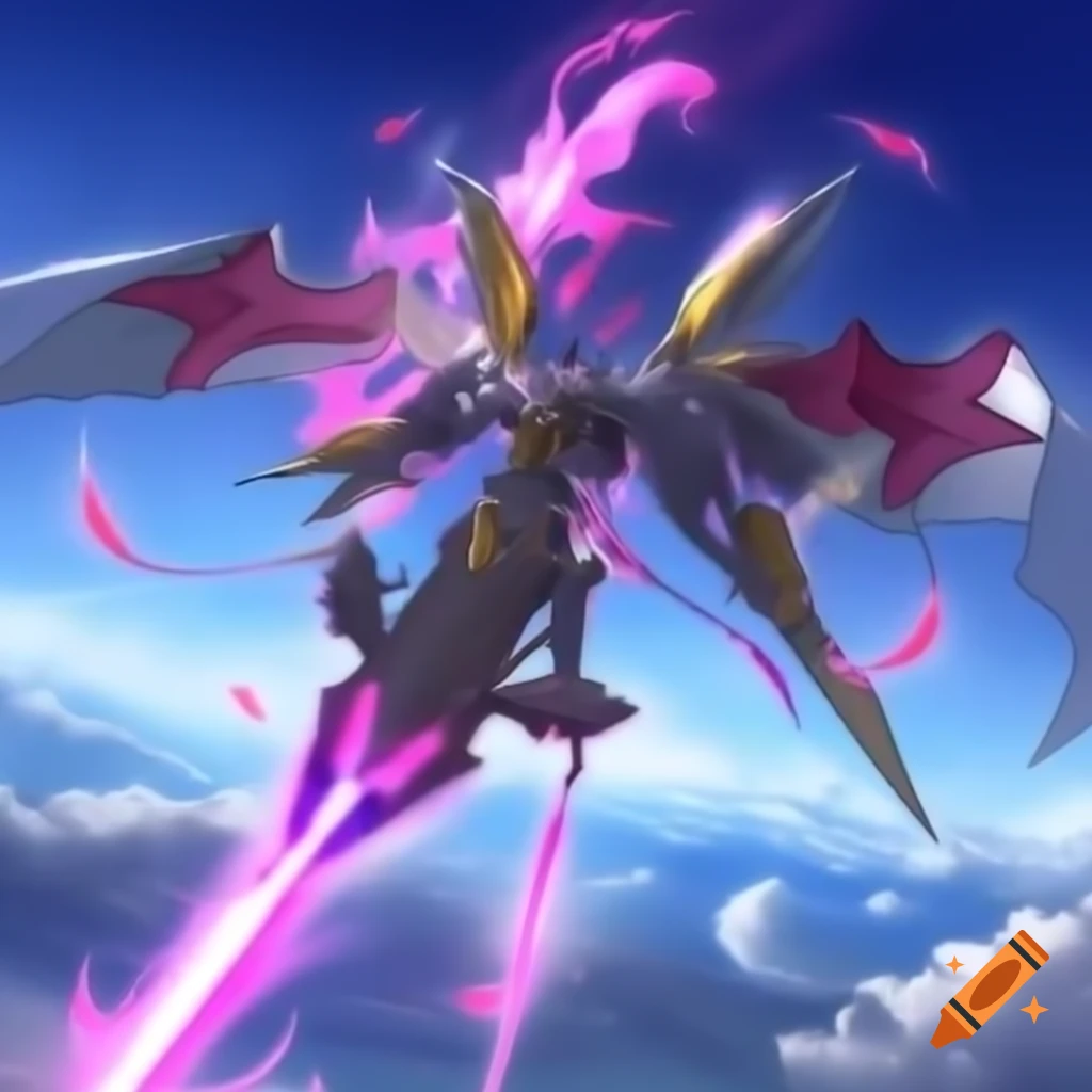 Metallic armored anime siren knight with wizard hat and giant sword ...