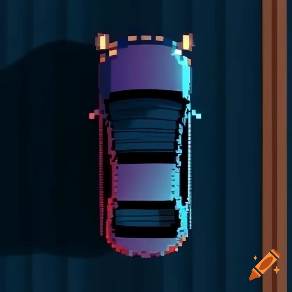 16x16 pixel sprite of car viewed from overhead on Craiyon