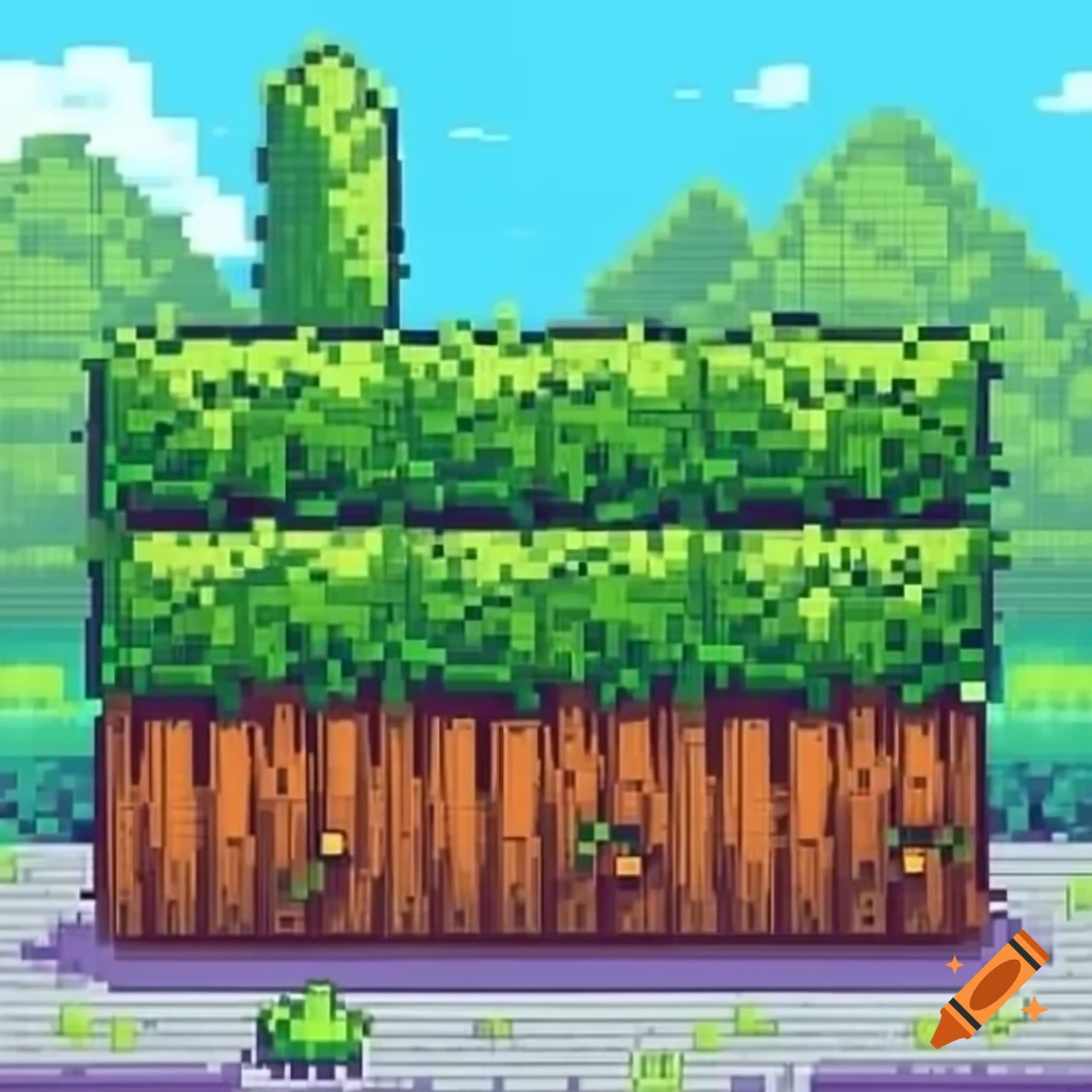 16x16 pixel art hedge sprite in 2D on Craiyon