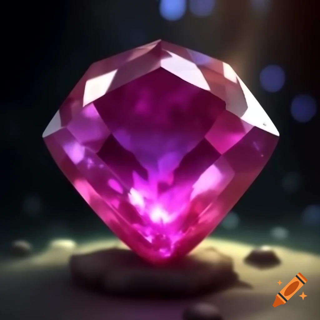 Fantasy ruby gemstone with soft dreamy glow on Craiyon
