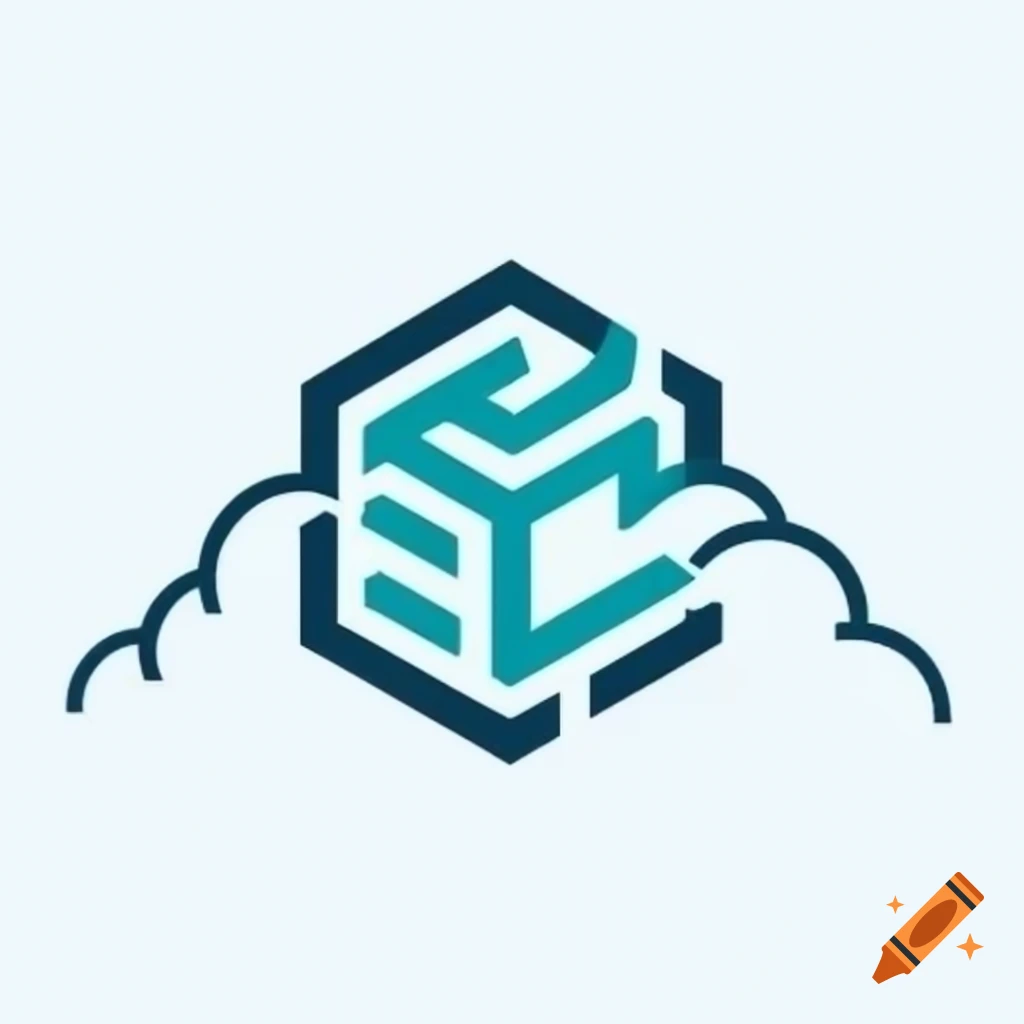 Minimalist cube logo in cloud symbolizing cloud computing security on ...