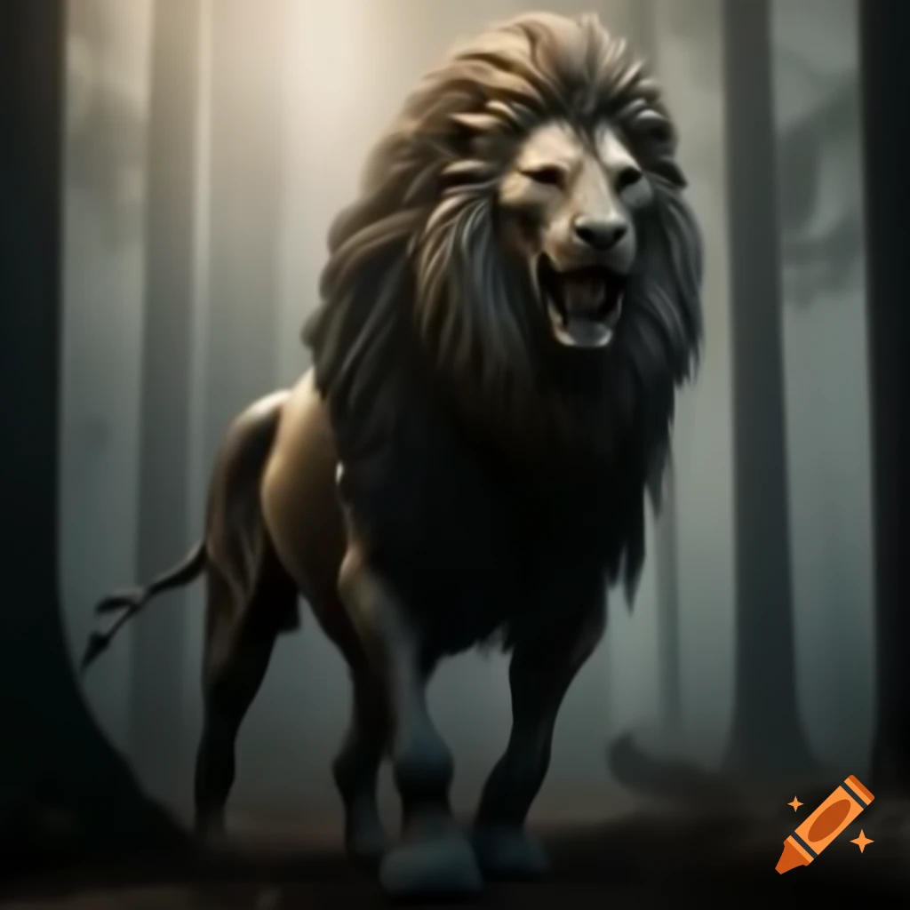 Majestic mythical creature combining lion and horse features on Craiyon