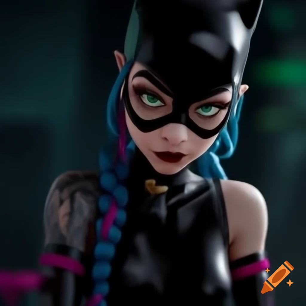 Jinx, Catwoman, and Poison Ivy characters in dynamic pose on Craiyon