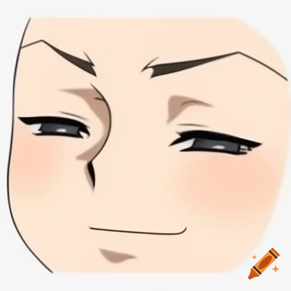 High resolution anime character face with neutral expression on white ...