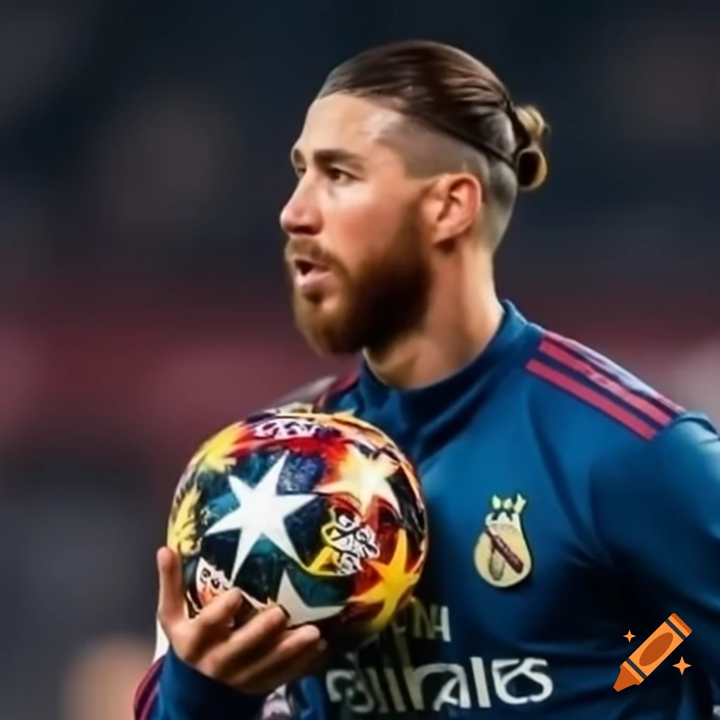 Sergio Ramos, the football player, during an arrest scenario on Craiyon