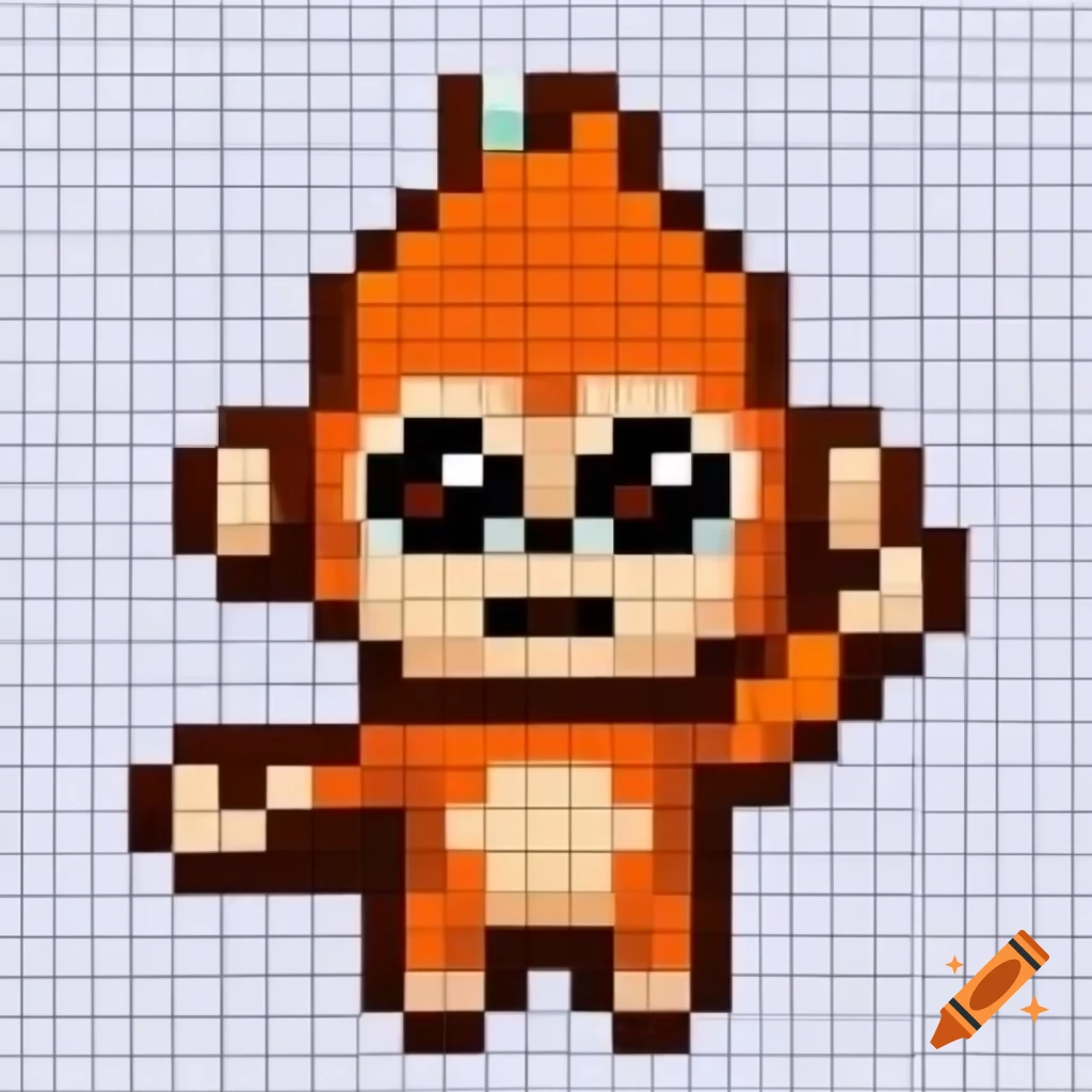 Pixel art sprite of cute orangutan plush toy Budi in 2D platformer ...