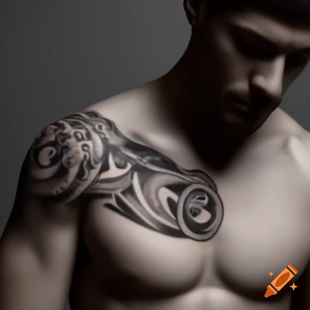 Tattoo design of Janus god on man's shoulder on Craiyon