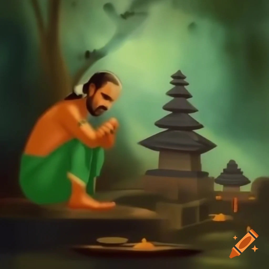 Unclear description of a scene with a unique setting and group ...