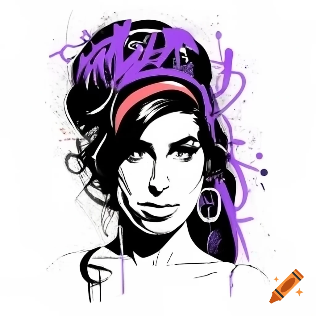 Graffiti artwork featuring Amy Winehouse on Craiyon