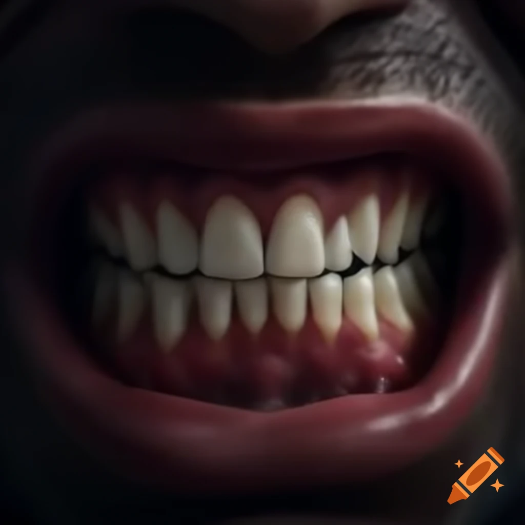 Eroding enamel on teeth on Craiyon