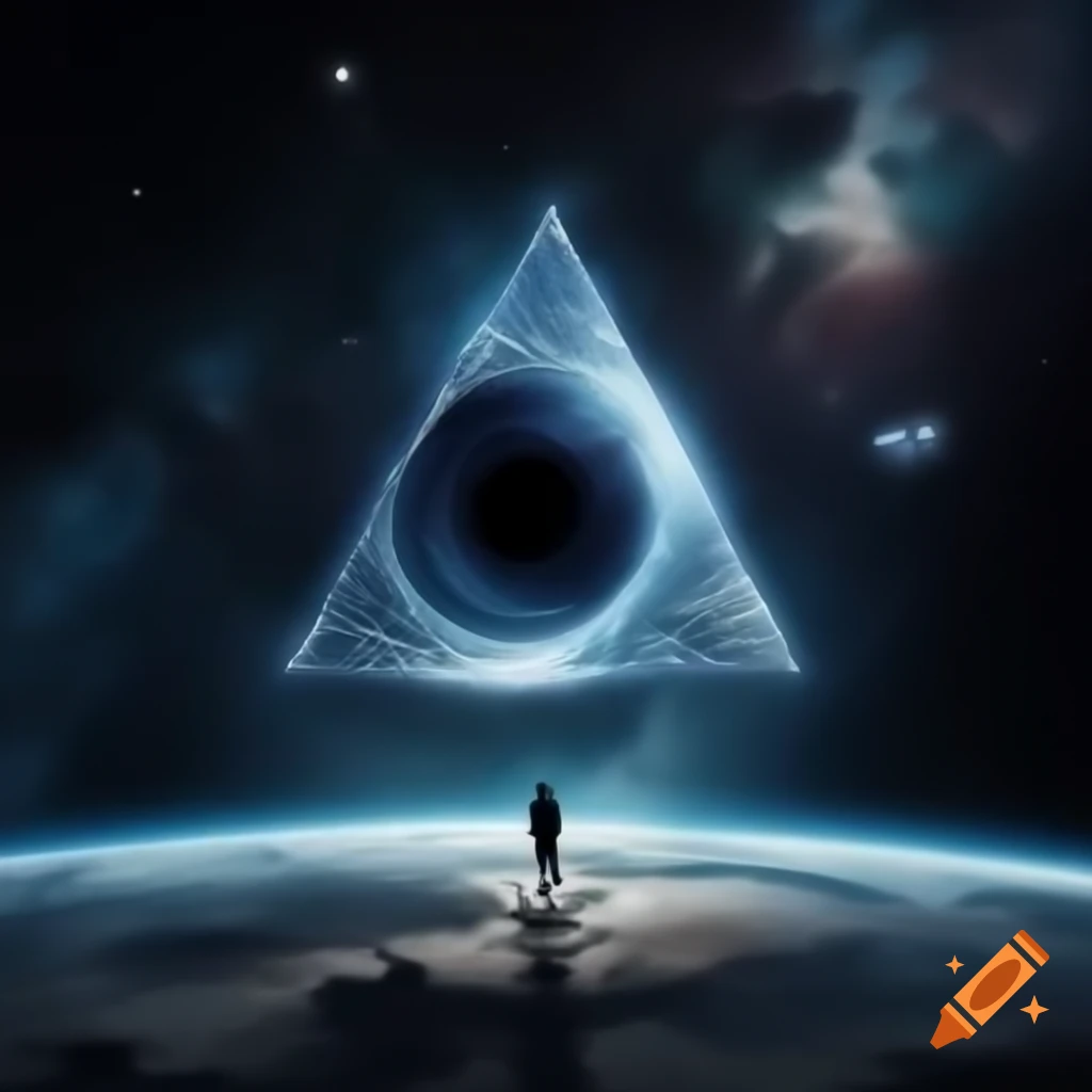 Transdimensional triangular-shaped life form concept on Craiyon